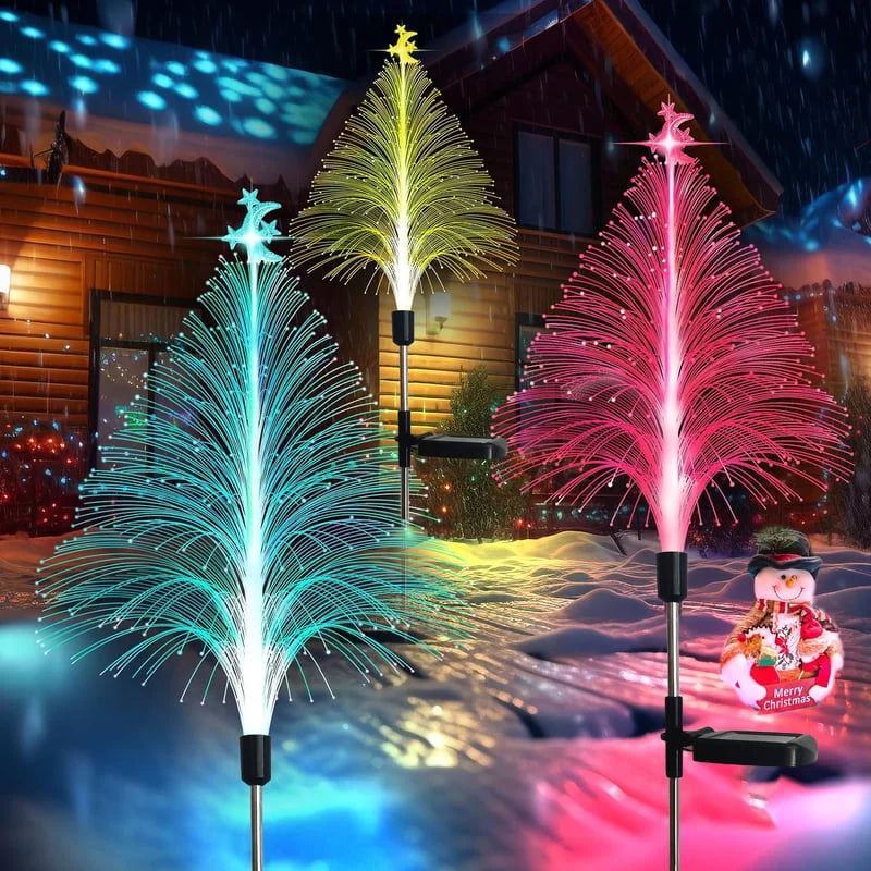 🎅【Christmas Gift🎁】7 Color Changing Solar Christmas Trees Lights🎄 ...